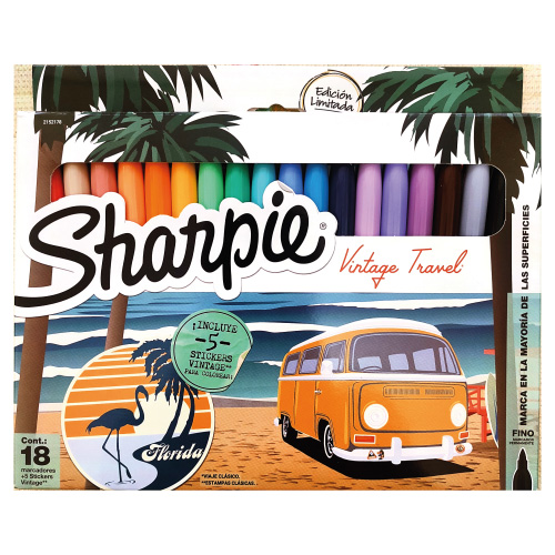 Set 18 Marcadores Sharpie Vintage Punta Fina - LET´S LEARN